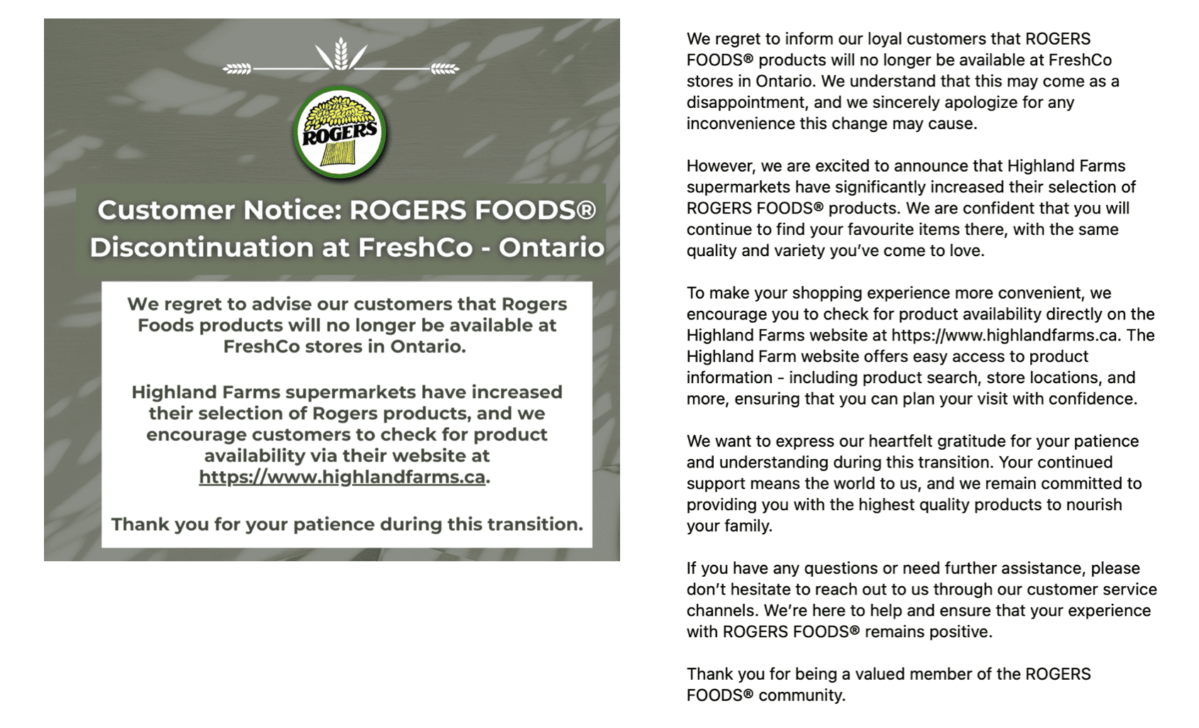 Rogers Foods – Rogers Foods serving our communities for 60 years…